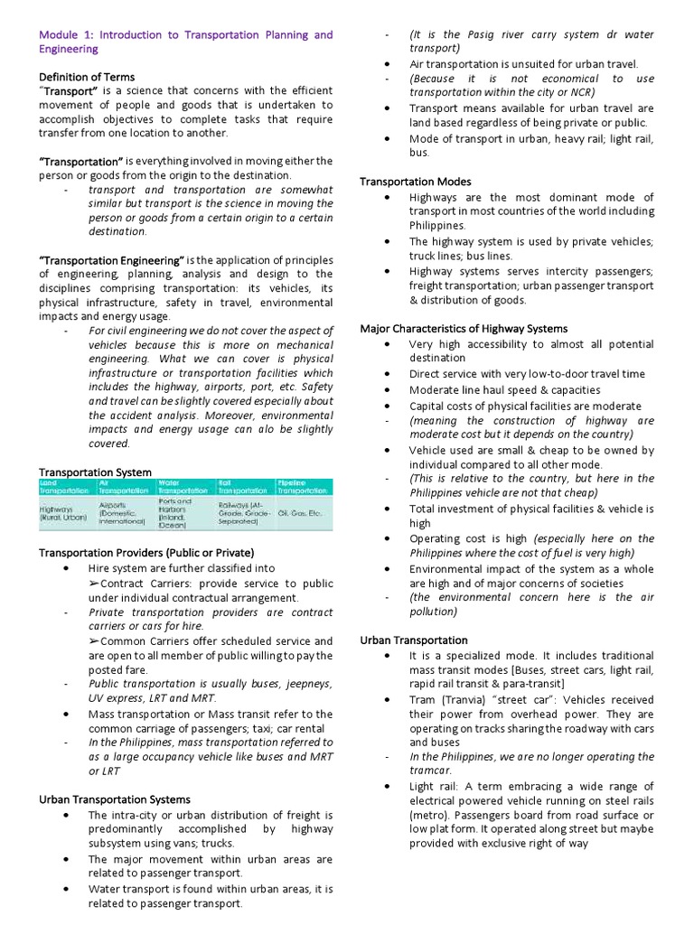 Transportation Engineering Notes | Download Free PDF | Transport ...