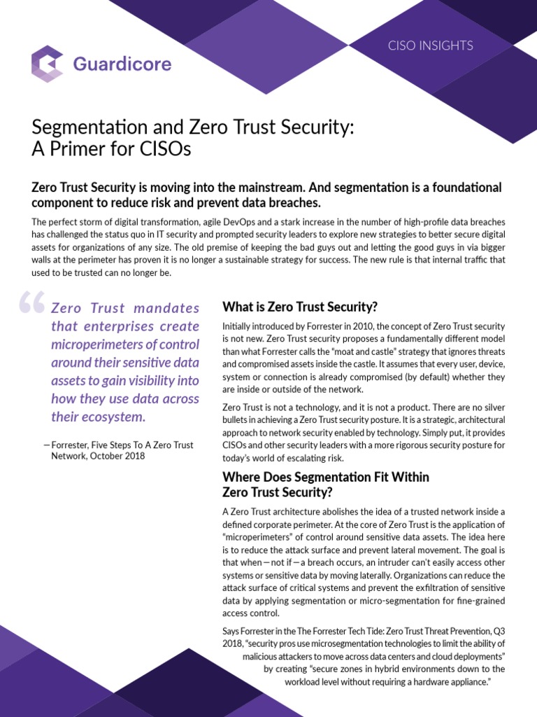 CISO Segmentation Zero Trust - Security Solution Brief | PDF | Computer Security | Security