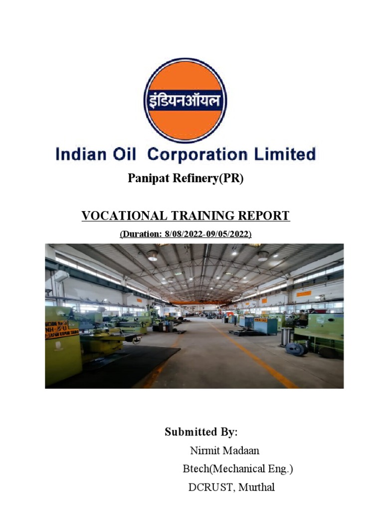 IOCL Training Report | PDF | Heat Exchanger | Pump