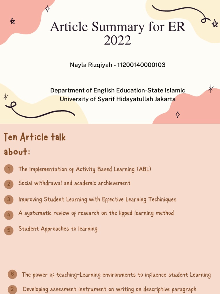 Analysis of Student Approaches to Learning Based on Assessments of Teaching Methods and Learning ...
