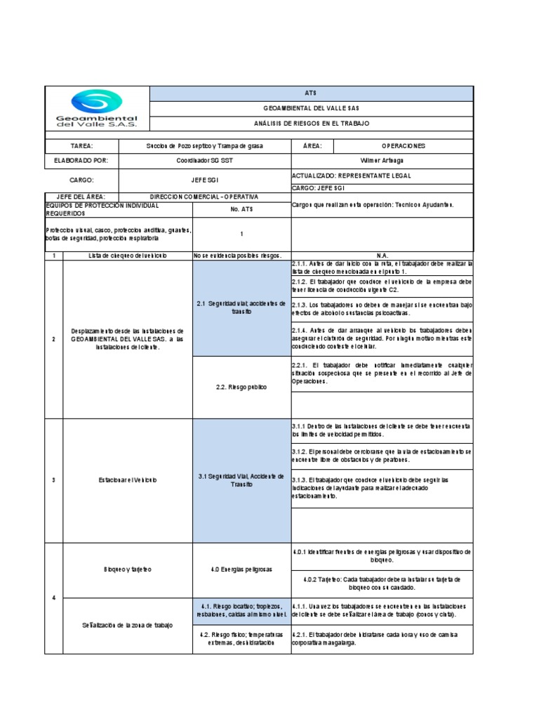 Ats- Geoambiental Del Valle Sas Succion (1) | PDF | Seguridad vial ...