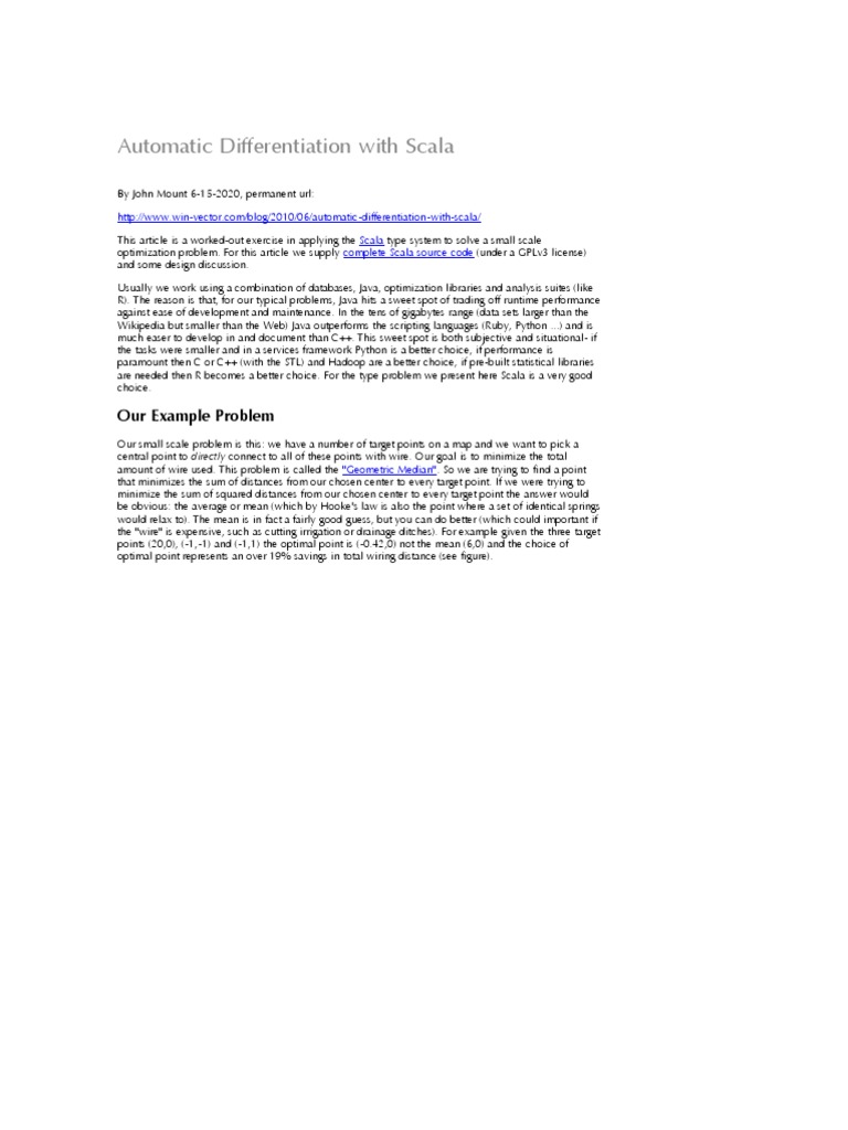 Automatic Differentiation With Scala: Our Example Problem | PDF | Scala (Programming Language ...
