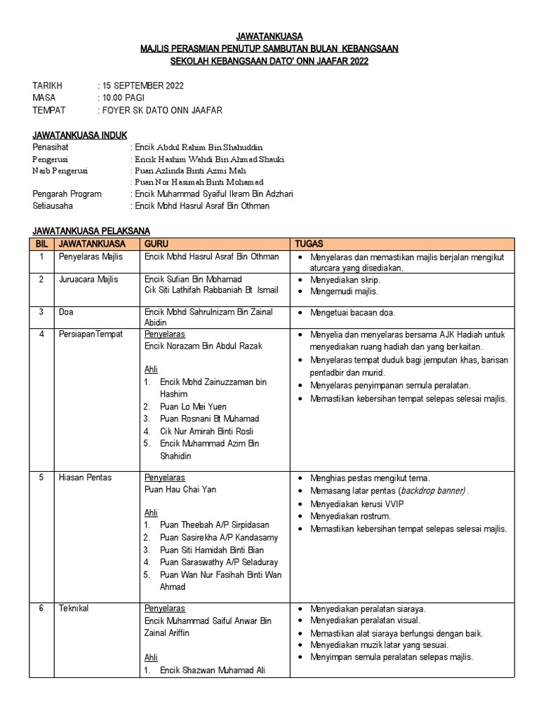 AJK Penutup Bulan Kemerdekaan Edited 1 | PDF