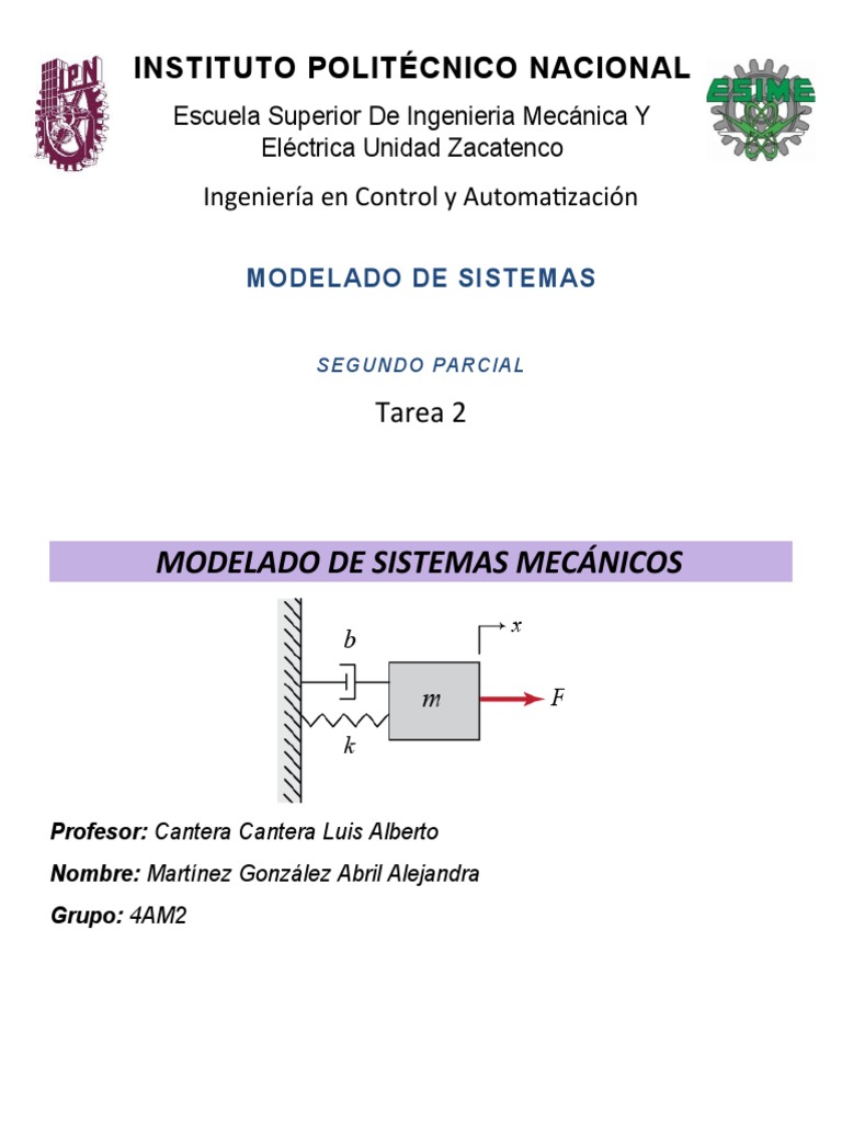 Modelado de Sistemas Mecanicos | PDF | Transformada de Laplace | Ecuaciones