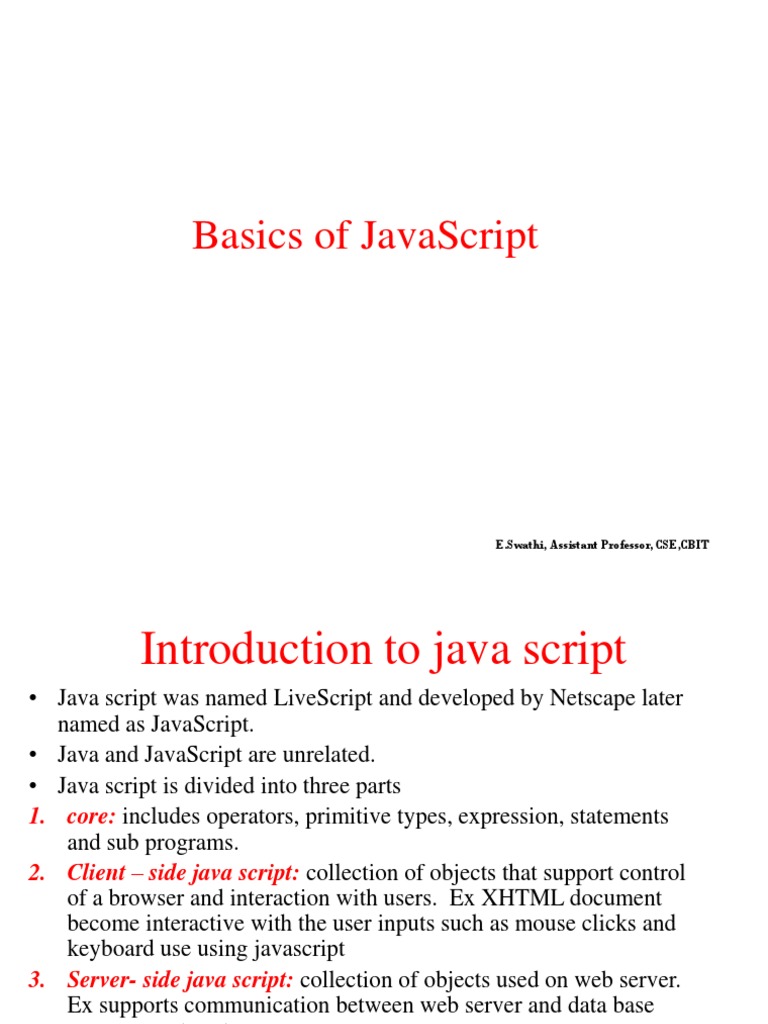 Java Script Part-1 | PDF | Java Script | Dynamic Web Page Java Script Part-1 | PDF | Java Script | Dynamic Web Page