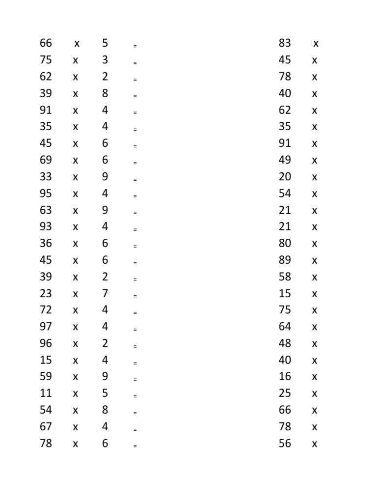 2digit Multiplication | PDF