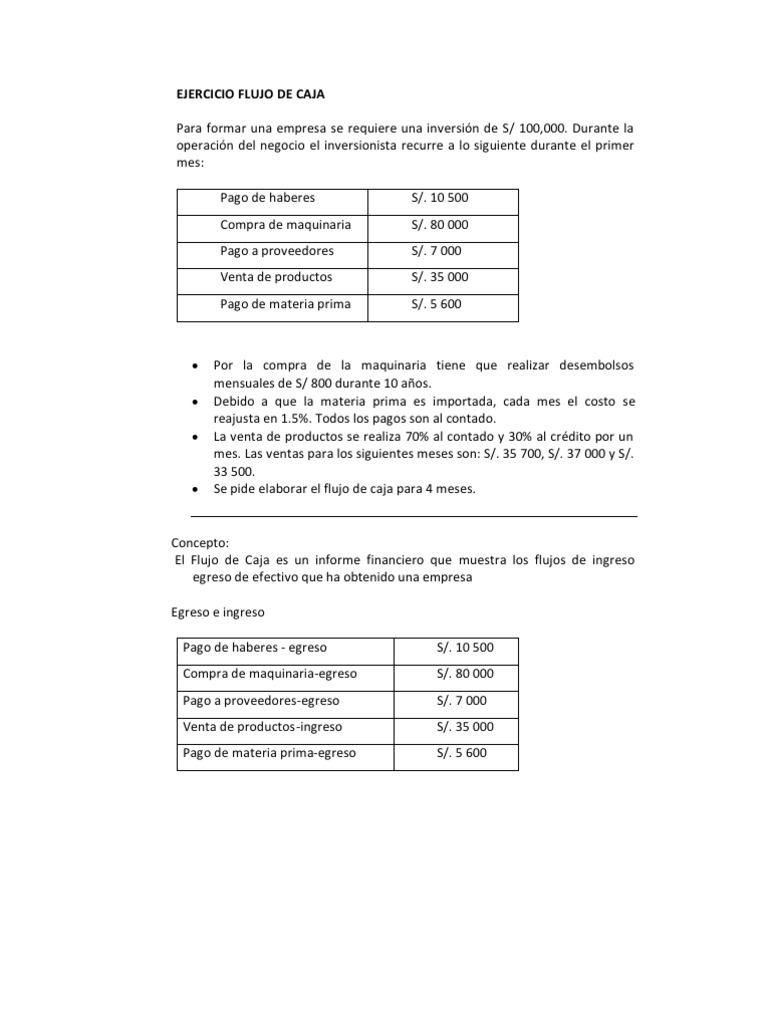 Ejercicio Flujo de Caja | PDF