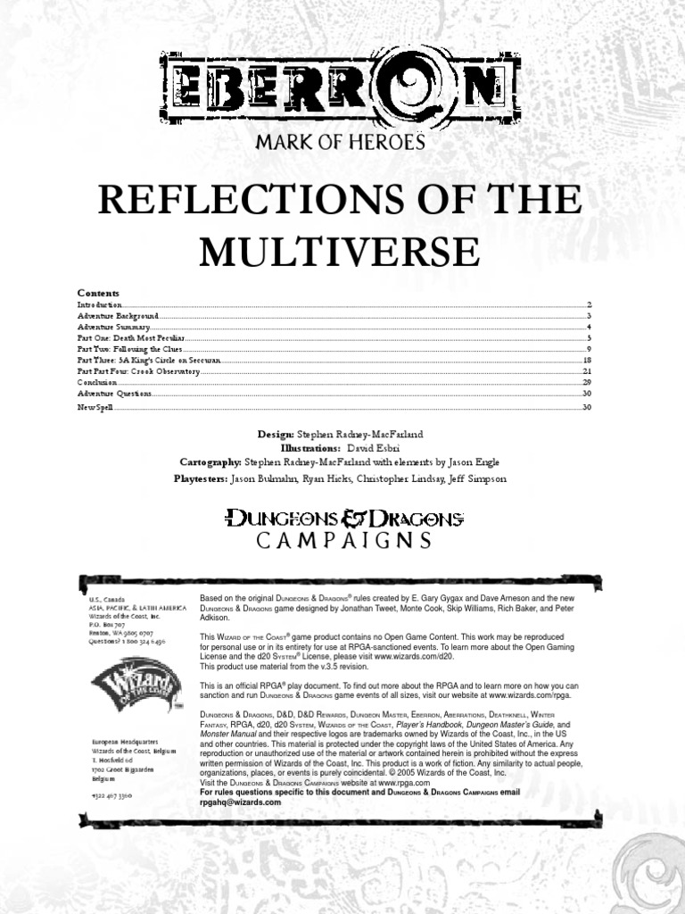 EMH-01 Reflections of The Multiverse | PDF | Dungeons & Dragons | D20 System