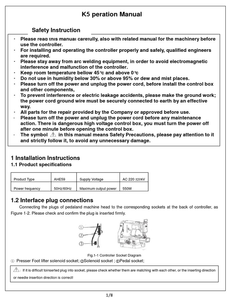 K5 UT+Electric+Control+Manual | PDF | Ac Power Plugs And Sockets ...