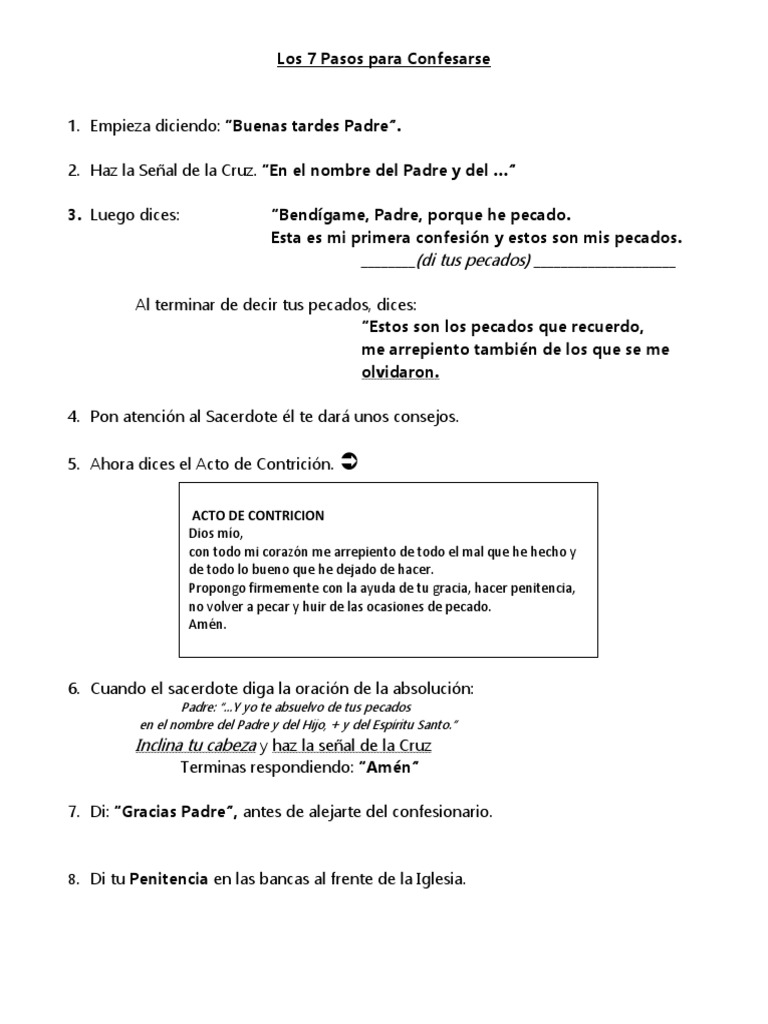 7 Pasos para Confesarse | PDF