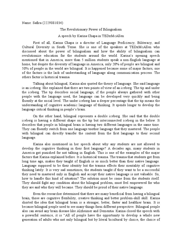 task 1 | PDF | Multilingualism | Thought