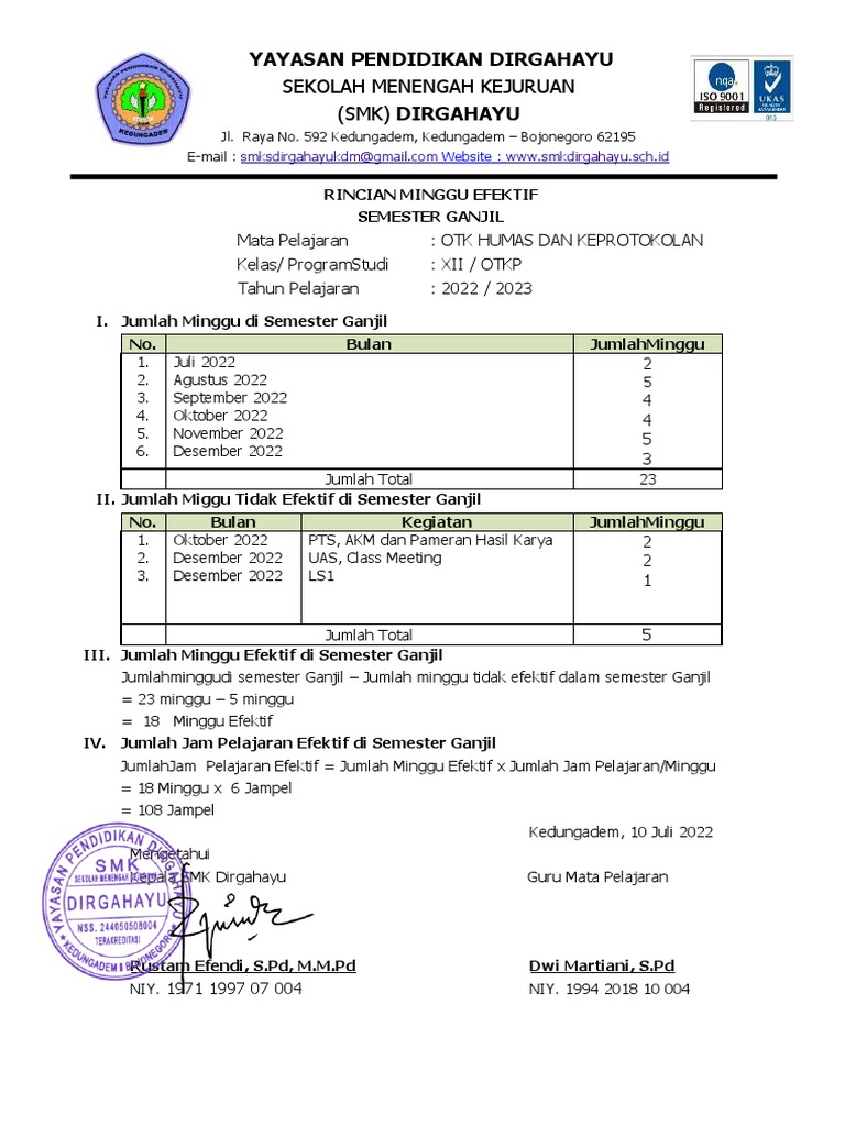 Rpe Humas Dan Keprotokolan Xii Otkp 2022-2023 | PDF
