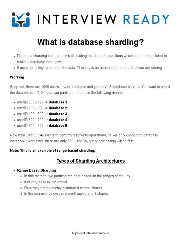 Database Sharding | Download Free PDF | Databases | Software Engineering