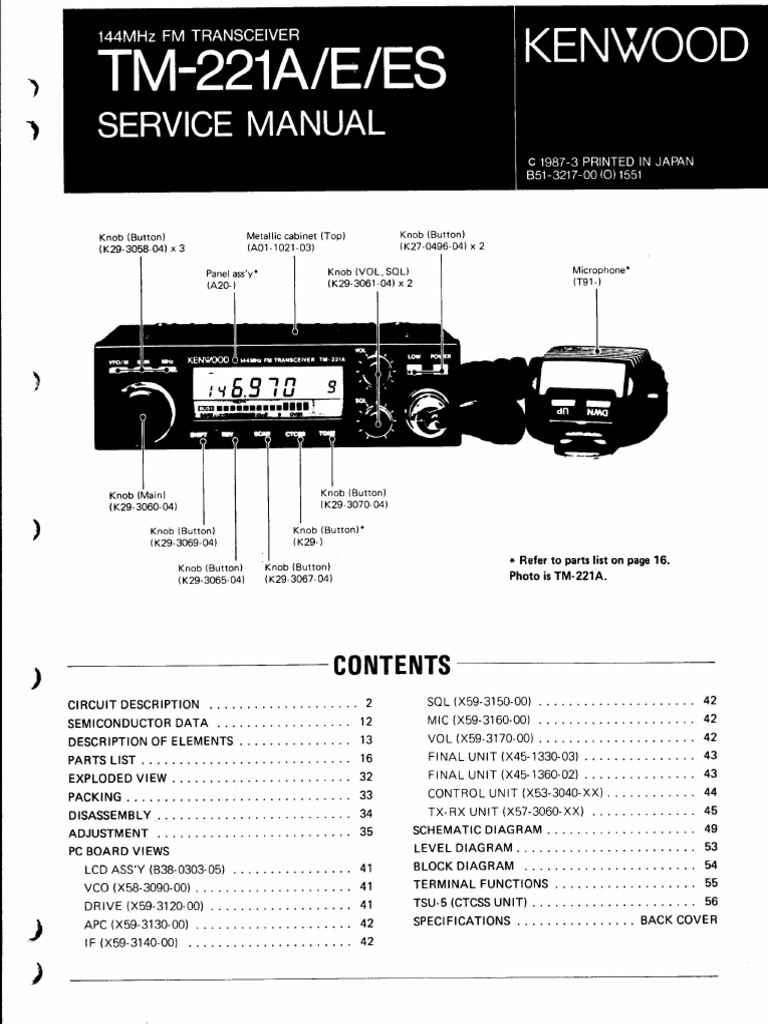 Kenwood TM 221 A Service Manual | PDF