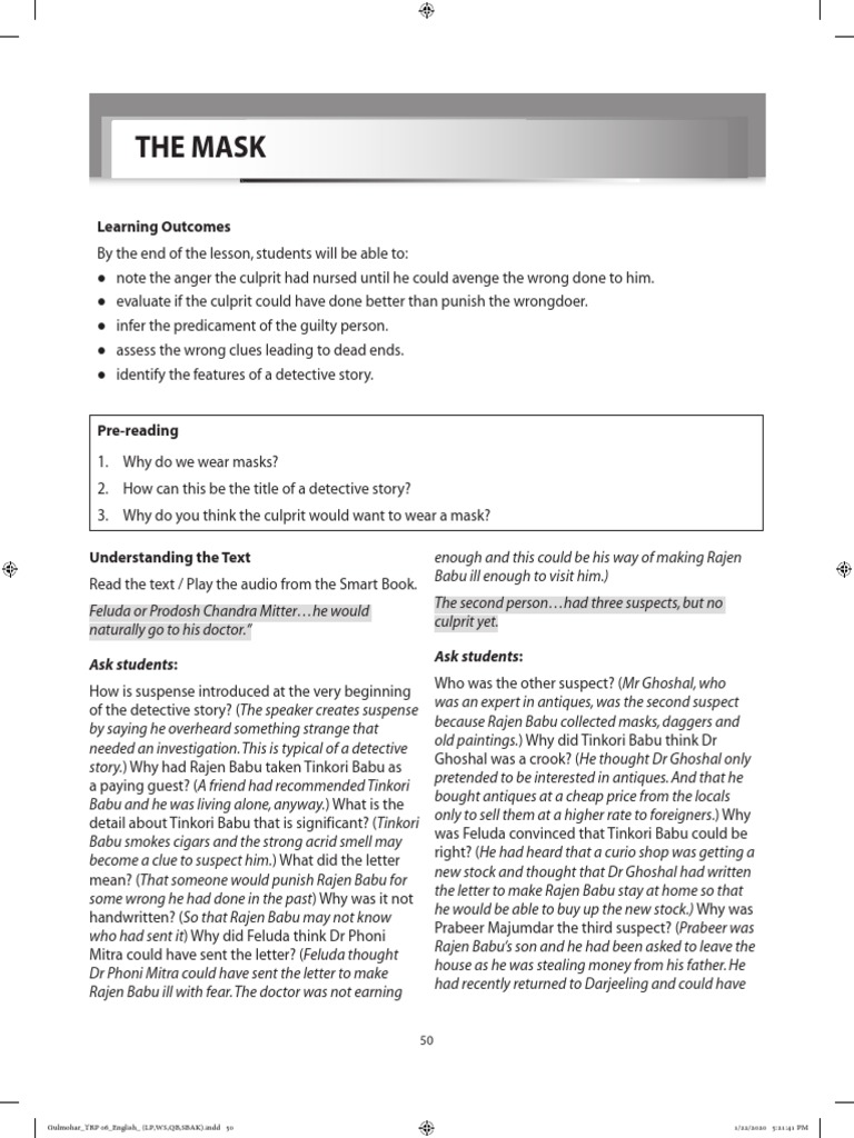 The Mask: Learning Outcomes | PDF