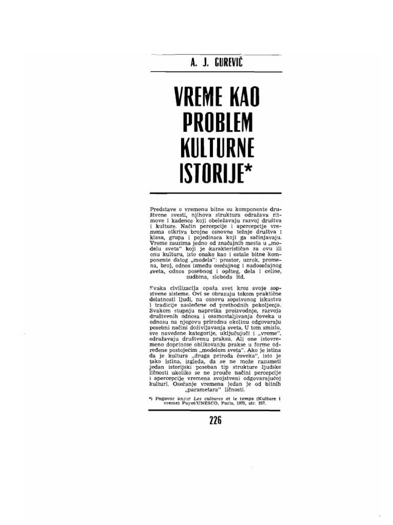 Gurevich - Vreme Kulture | PDF