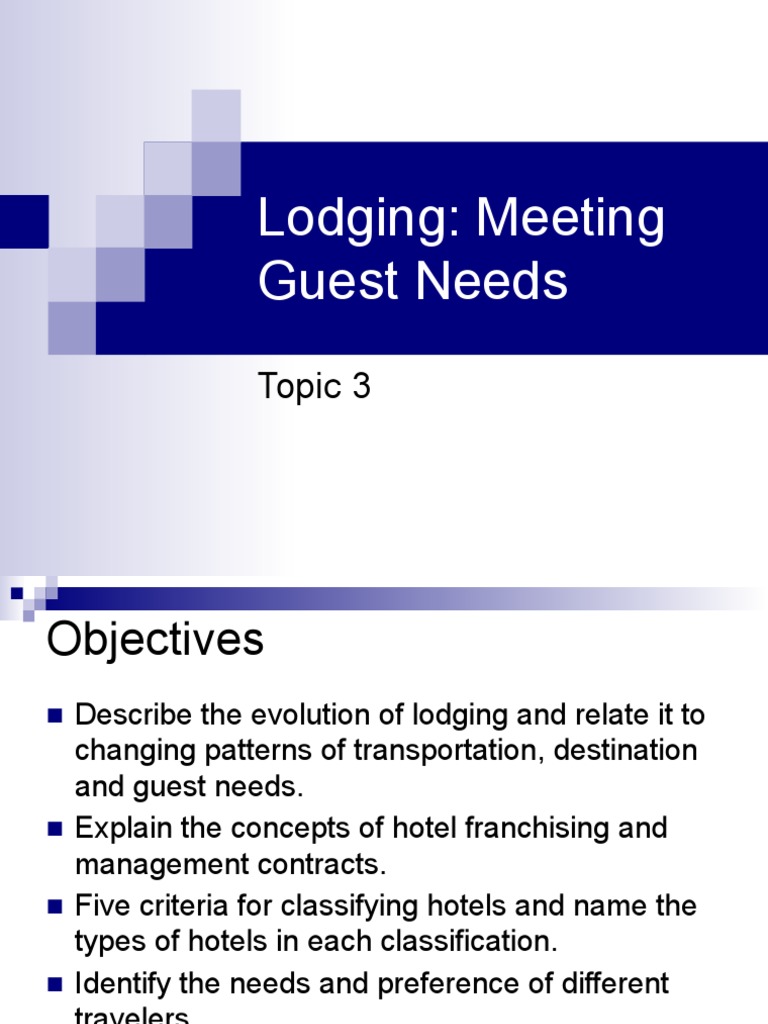 Hotel Classification and Guest Needs | PDF | Hotel | Resort