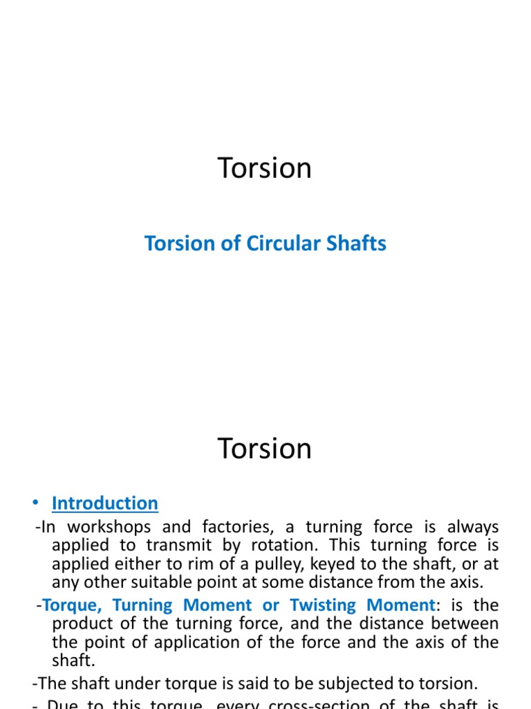 Torsion | PDF | Torque | Stress (Mechanics)