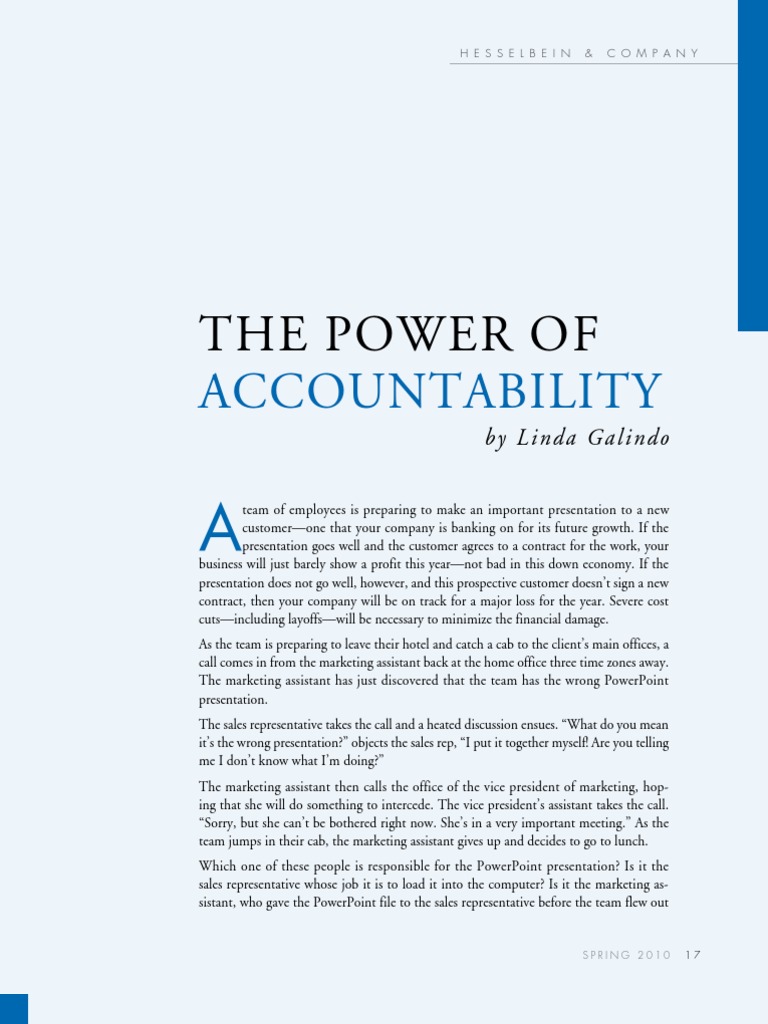 The Power of Accountability | PDF | Empowerment | Sales