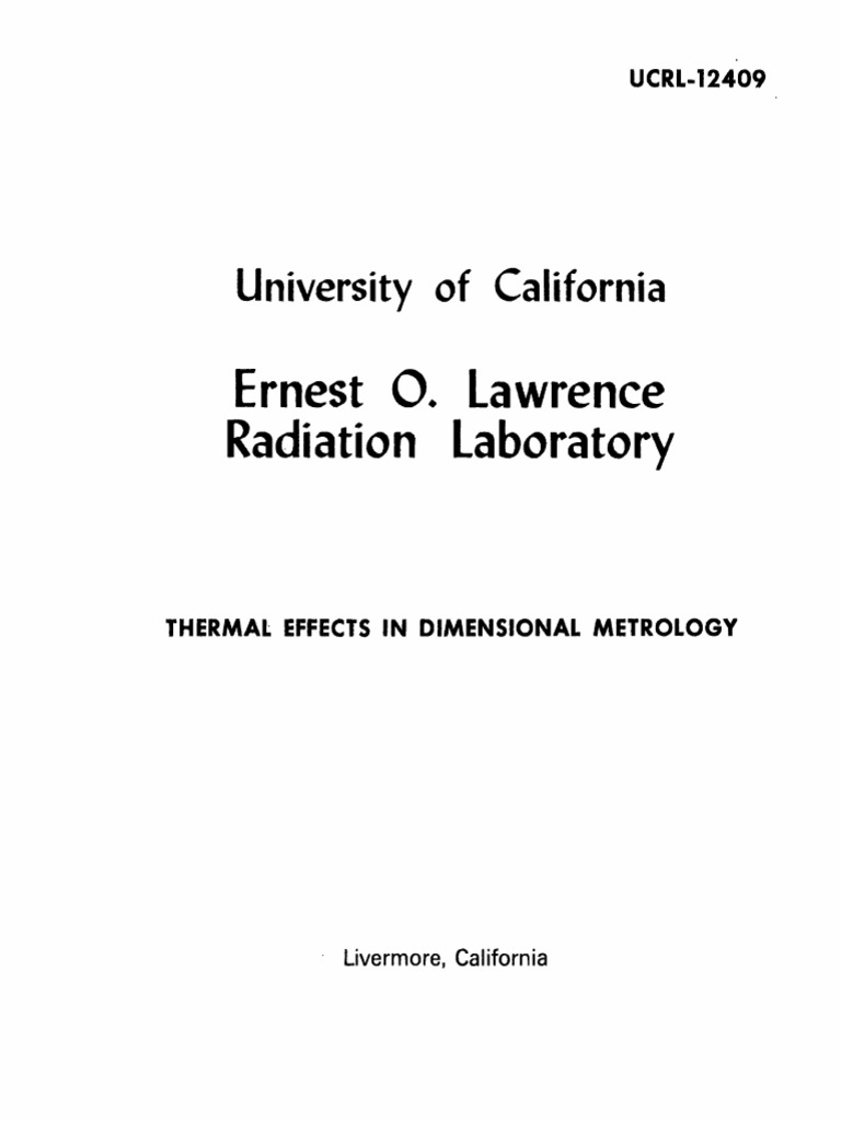 NIST NBS UCRL 1965 12409 Thermal Effects Dim Metrology | PDF | Heat ...