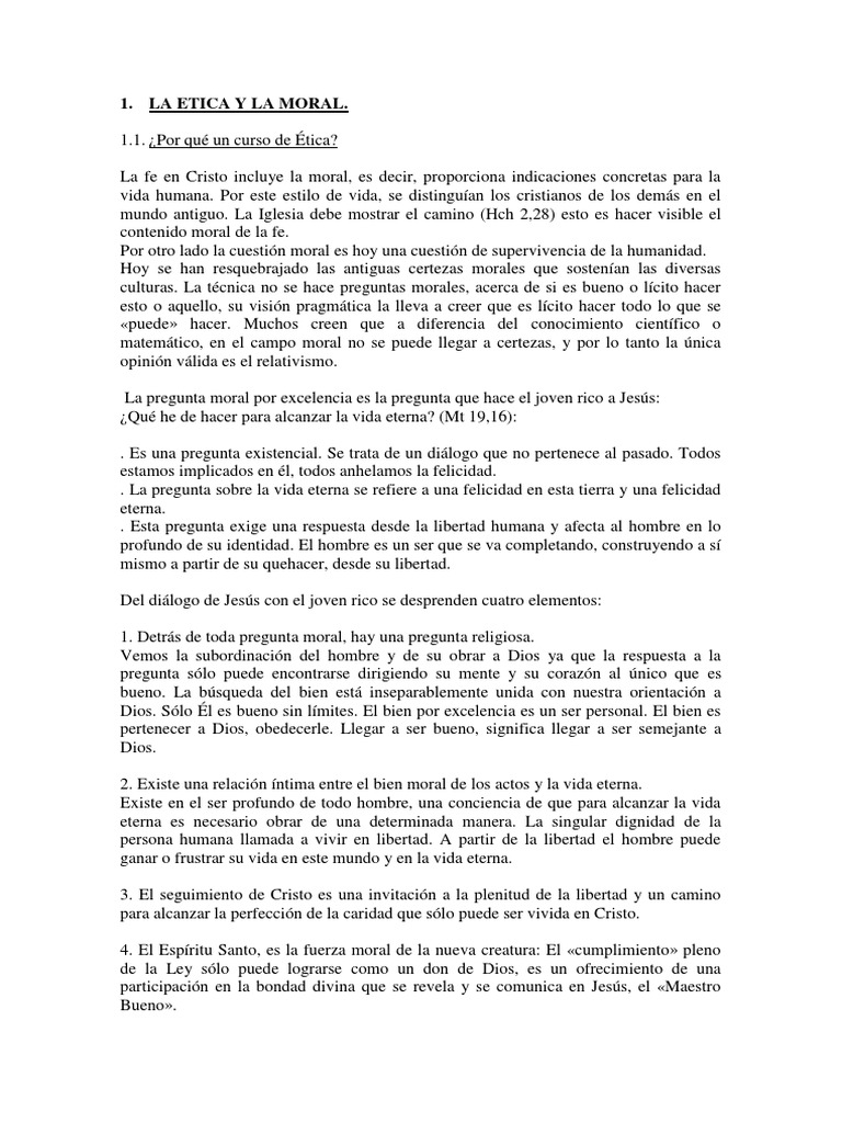 1 La Etica y La Moral. | PDF | Moralidad | Libertad