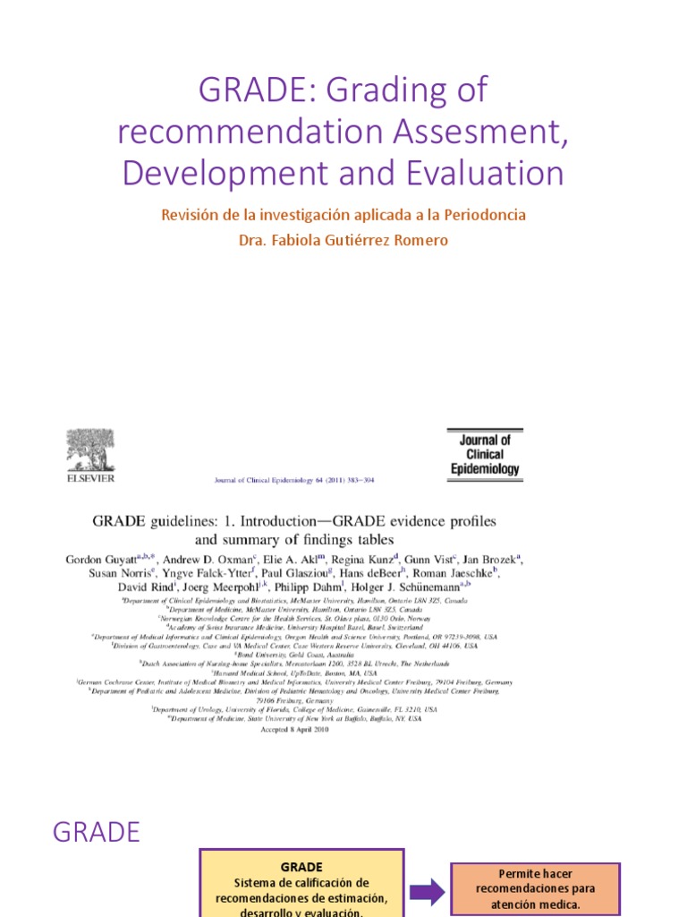 Escala de Valoracion Grade | PDF | Revisión sistemática | Evaluación