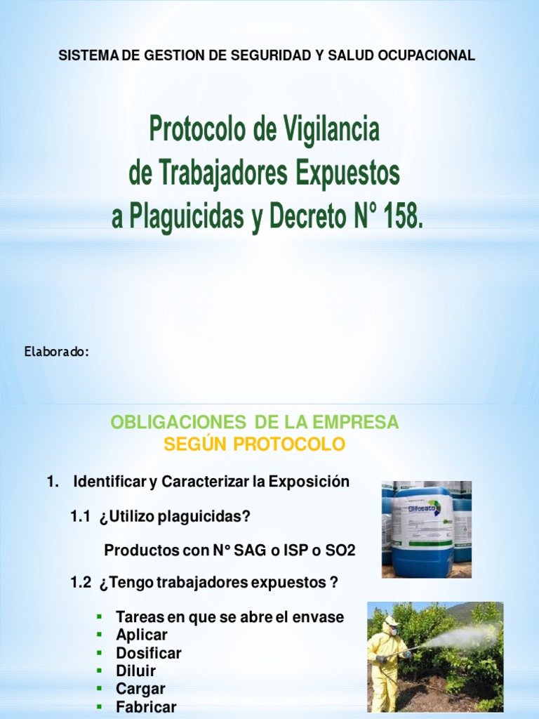 Presentaci N Protocolo Plaguicidas Minsal 1645285329 | PDF | Ciencias de la Tierra | Naturaleza