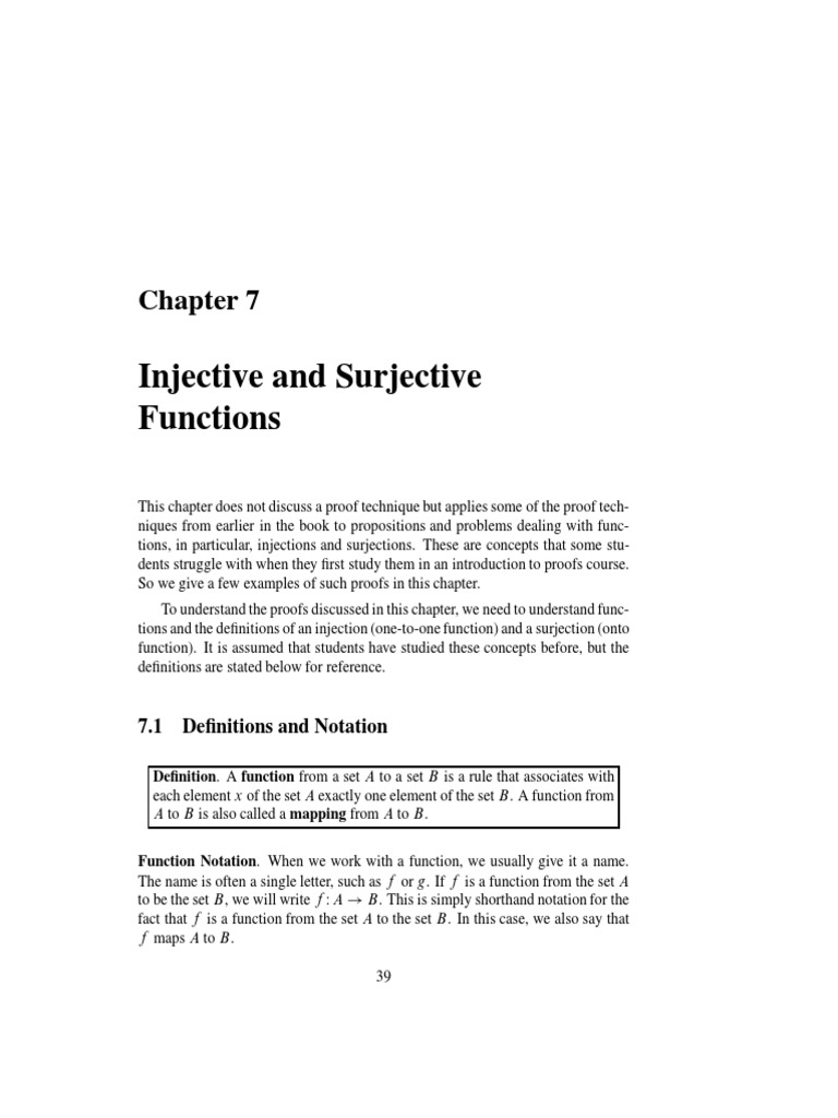 07 Injective and Surjective Functions | PDF | Function (Mathematics ...