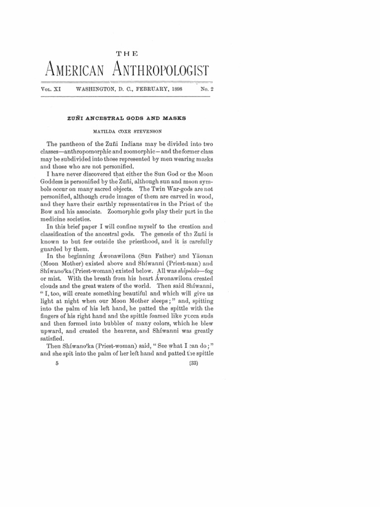 Zuni Ancestral Gods and Masks | PDF