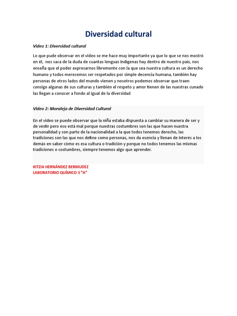 Diversidad Cultural | PDF