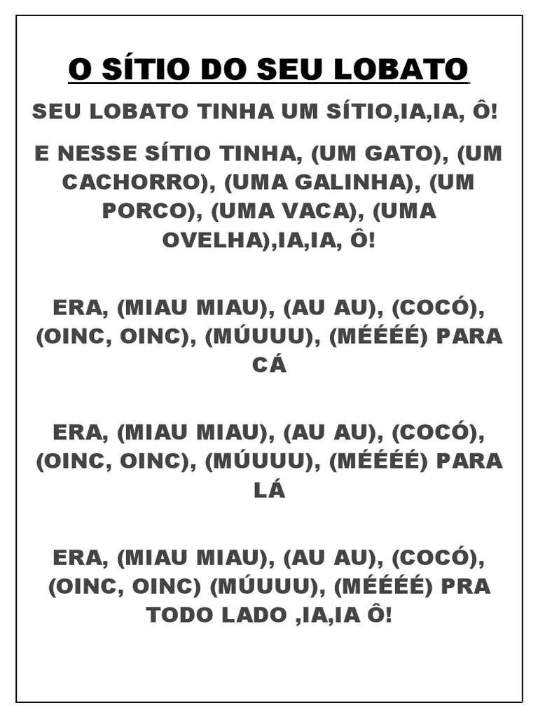 O Sitio Do Seu Lobato | PDF