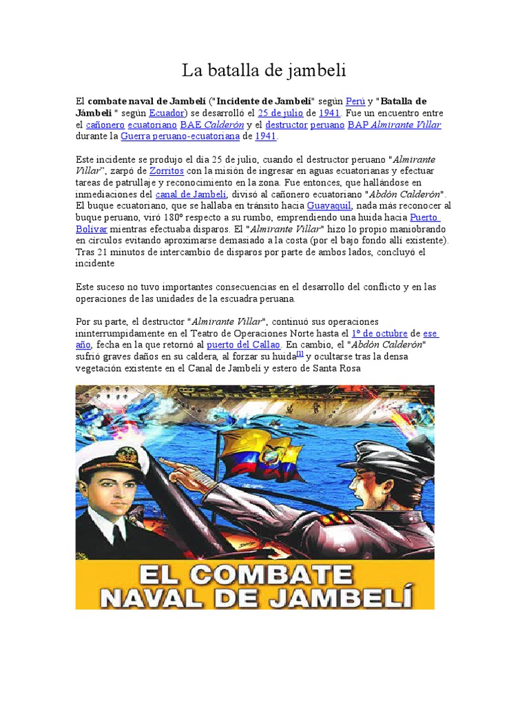 La Batalla de Jambeli | PDF
