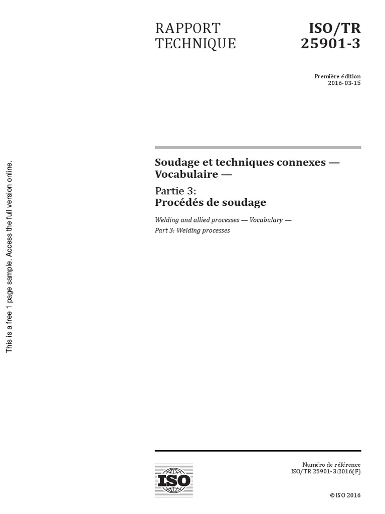 Rapport Technique: Iso/Tr 25901-3 | PDF