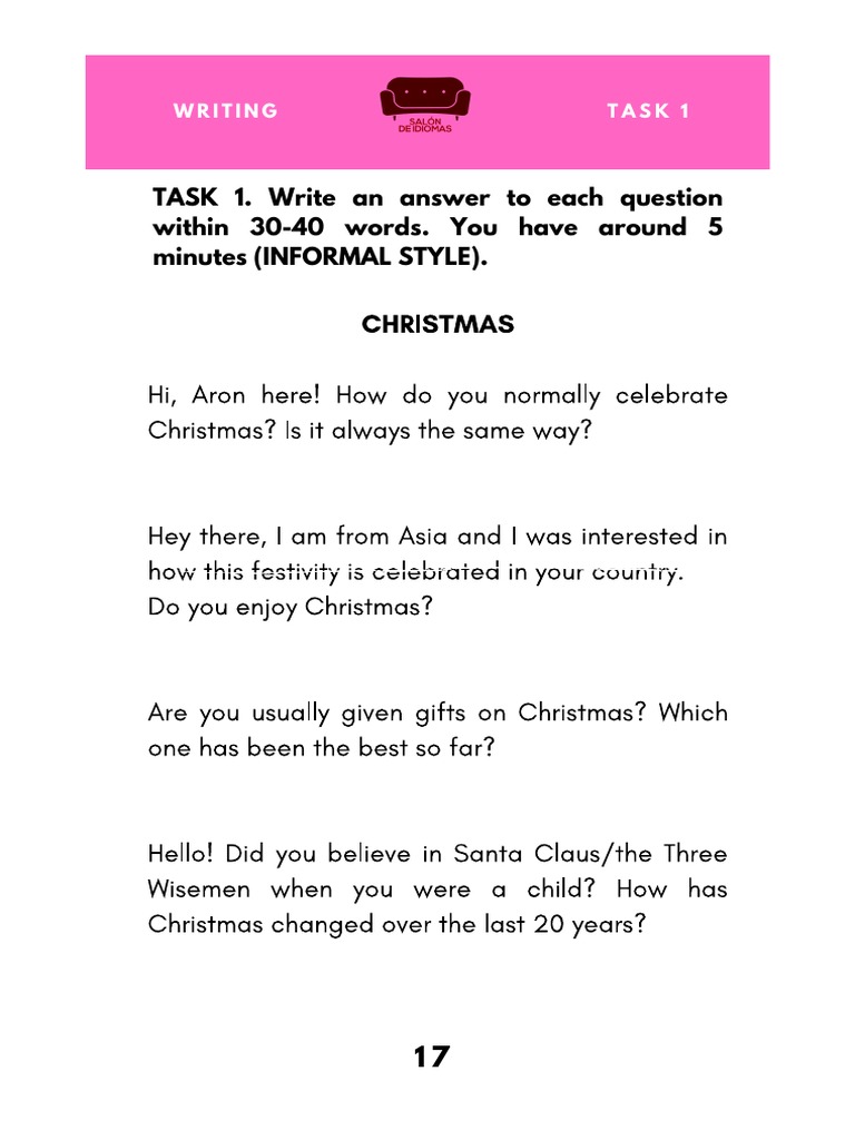 Writing Test Pdf
