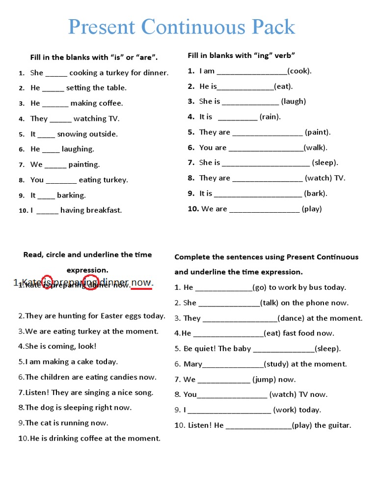 Present Continuous Listening Activities | PDF | Home & Garden
