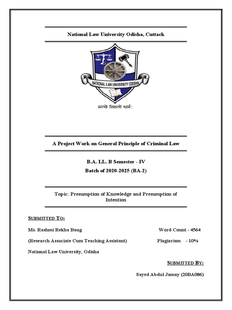 20ba086 GPCL PROJECT 2022 | PDF | Mens Rea | Burden Of Proof (Law)