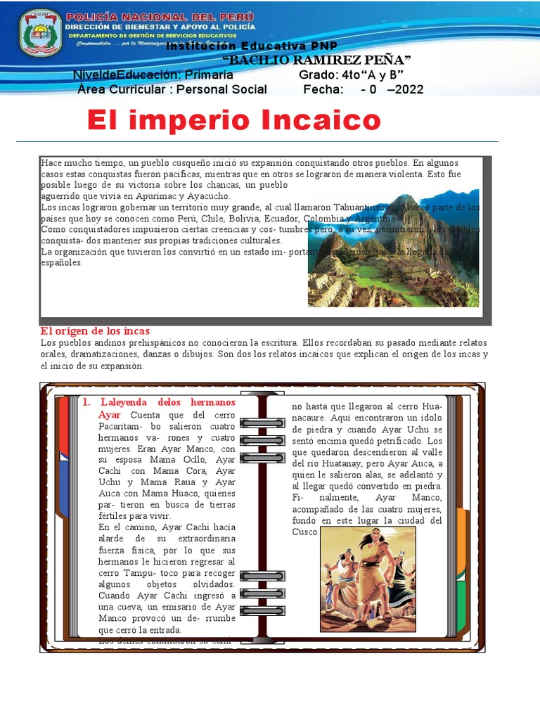 Historia y Leyendas del Imperio Inca | PDF | Imperio Inca | Andes