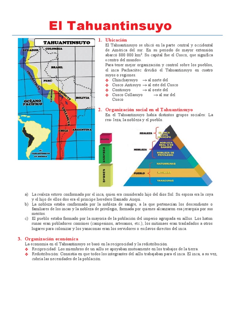 El Tawantinsuyo | Descargar gratis PDF | Imperio Inca | Andes