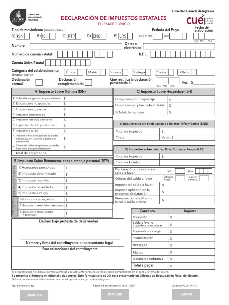 Formato de Declaración de Impuestos Estatales | PDF | Impuestos | Economias