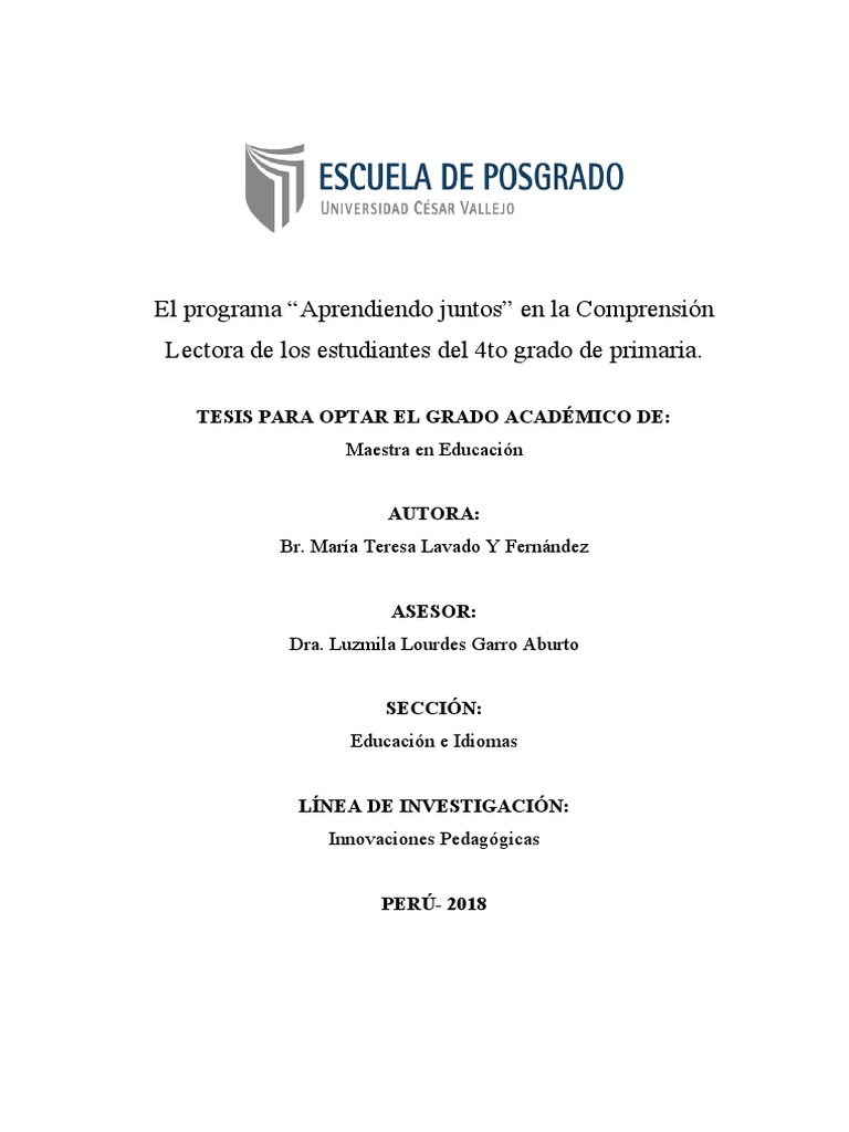 Programa "Aprendiendo Juntos" en La Comprensión | PDF | Aprendizaje | Comprensión lectora