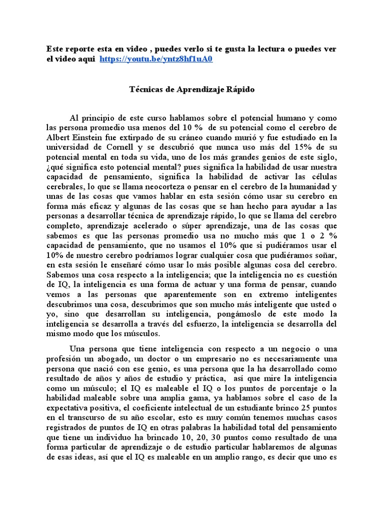 Aprendizaje Acelerado según Lozanov | PDF | Aprendizaje | Hemisferio ...