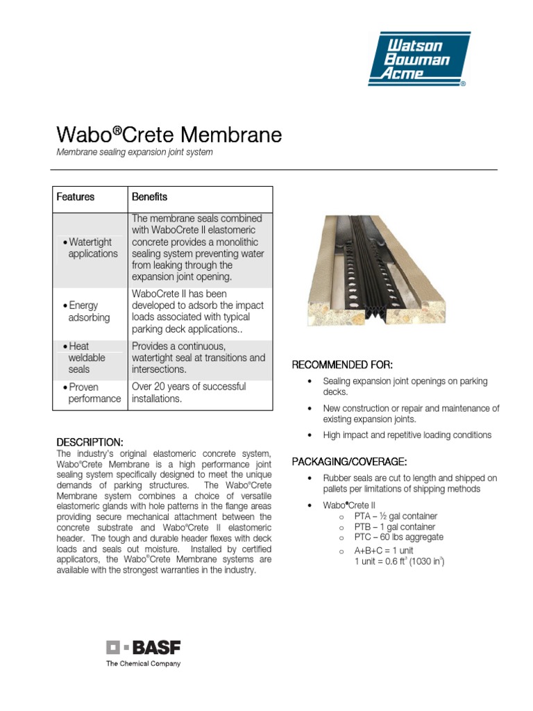 WaboCrete Membrane 1206 | PDF | Concrete | Strength Of Materials