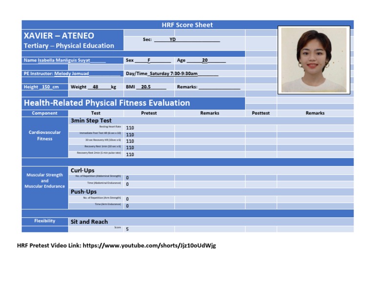 HRF Score Sheet and Video Link | PDF