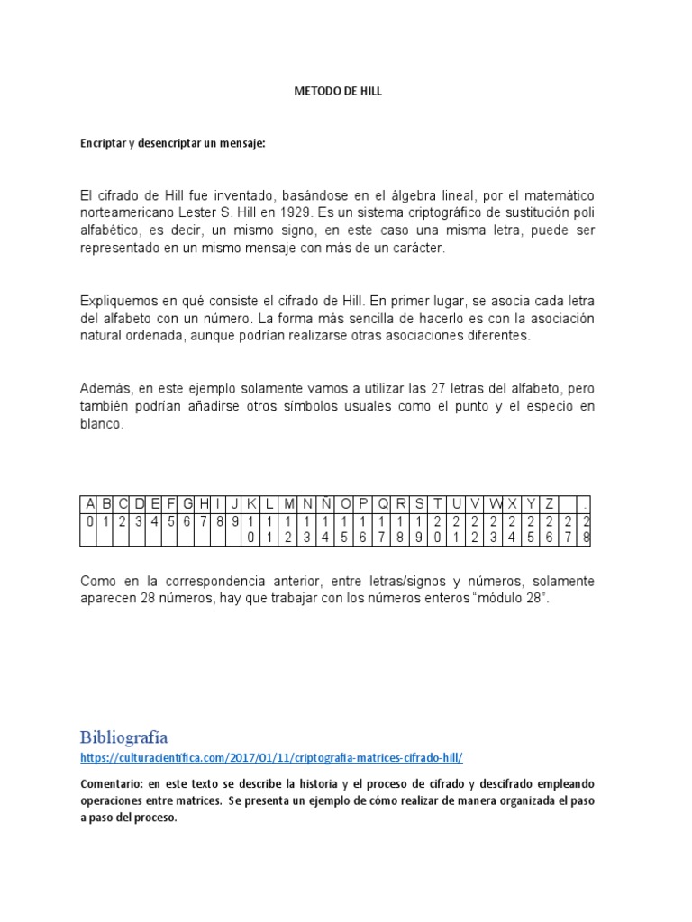 Metodo de Hill | PDF