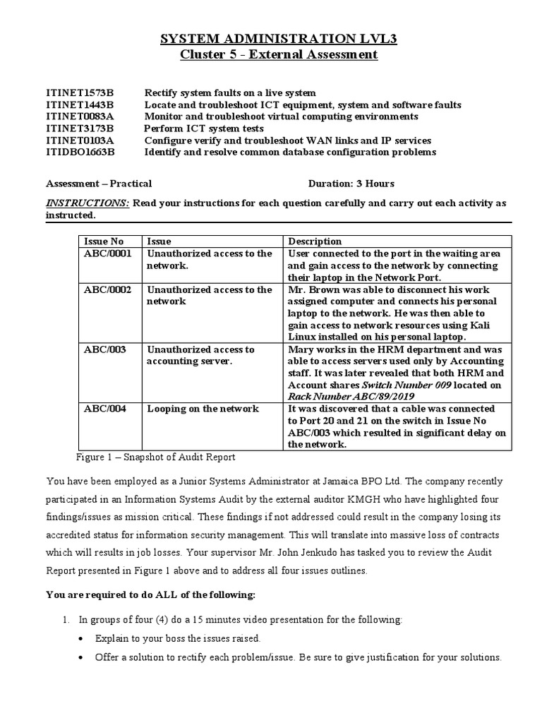 System Administration Cluster 5 AssessmentMKDSKJJF-Practical | PDF | Computer Network | System ...