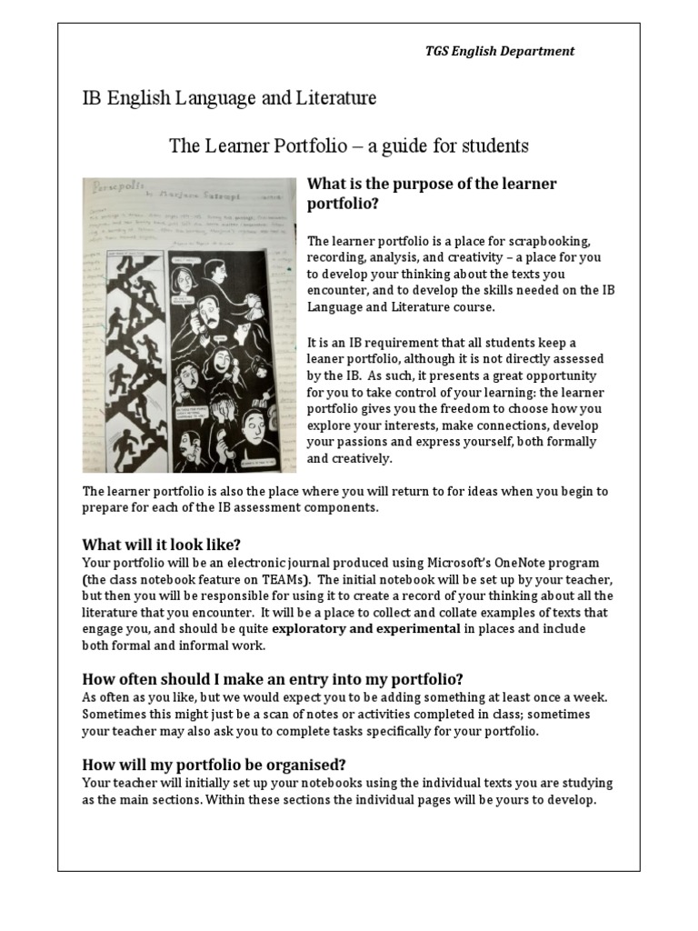 IB English Learner Portfolio Guide | PDF | Learning | Teachers