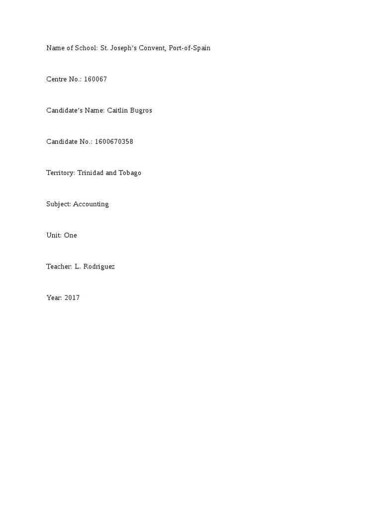 Accounting IA Sample Unit 1 | PDF | Internal Control | Business