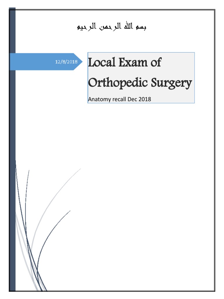 Local Exam of Orthopedic Surgery: Anatomy Recall Dec 2018 | PDF | Human ...