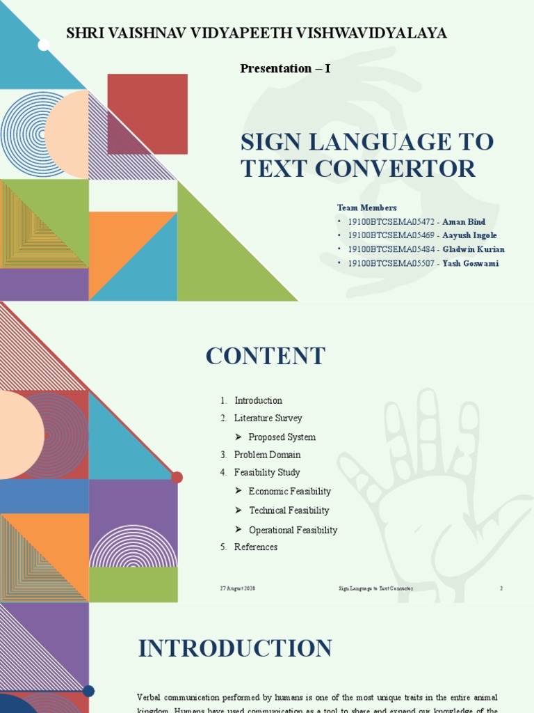 Sign Language to Text: Real-time Conversion | PDF | Computer Vision ...