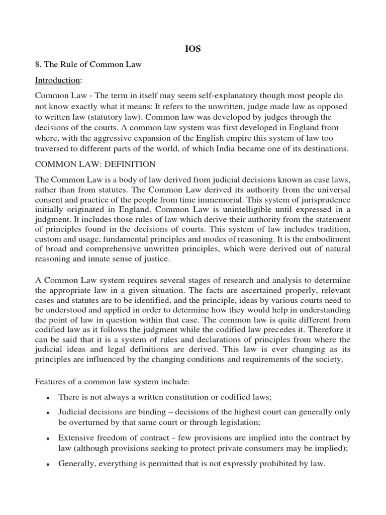 The Rule of Common Law | PDF | Statutory Interpretation | Common Law